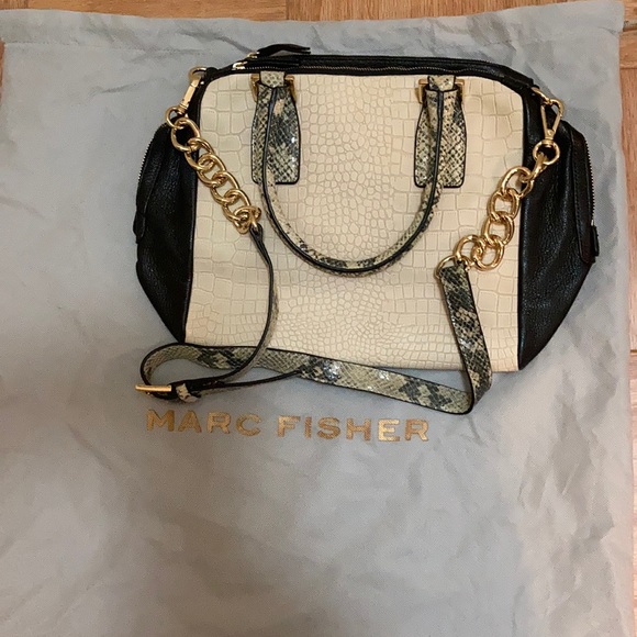 Marc Fisher | Bags | Marc Fisher Cream And Black Bag | Poshmark